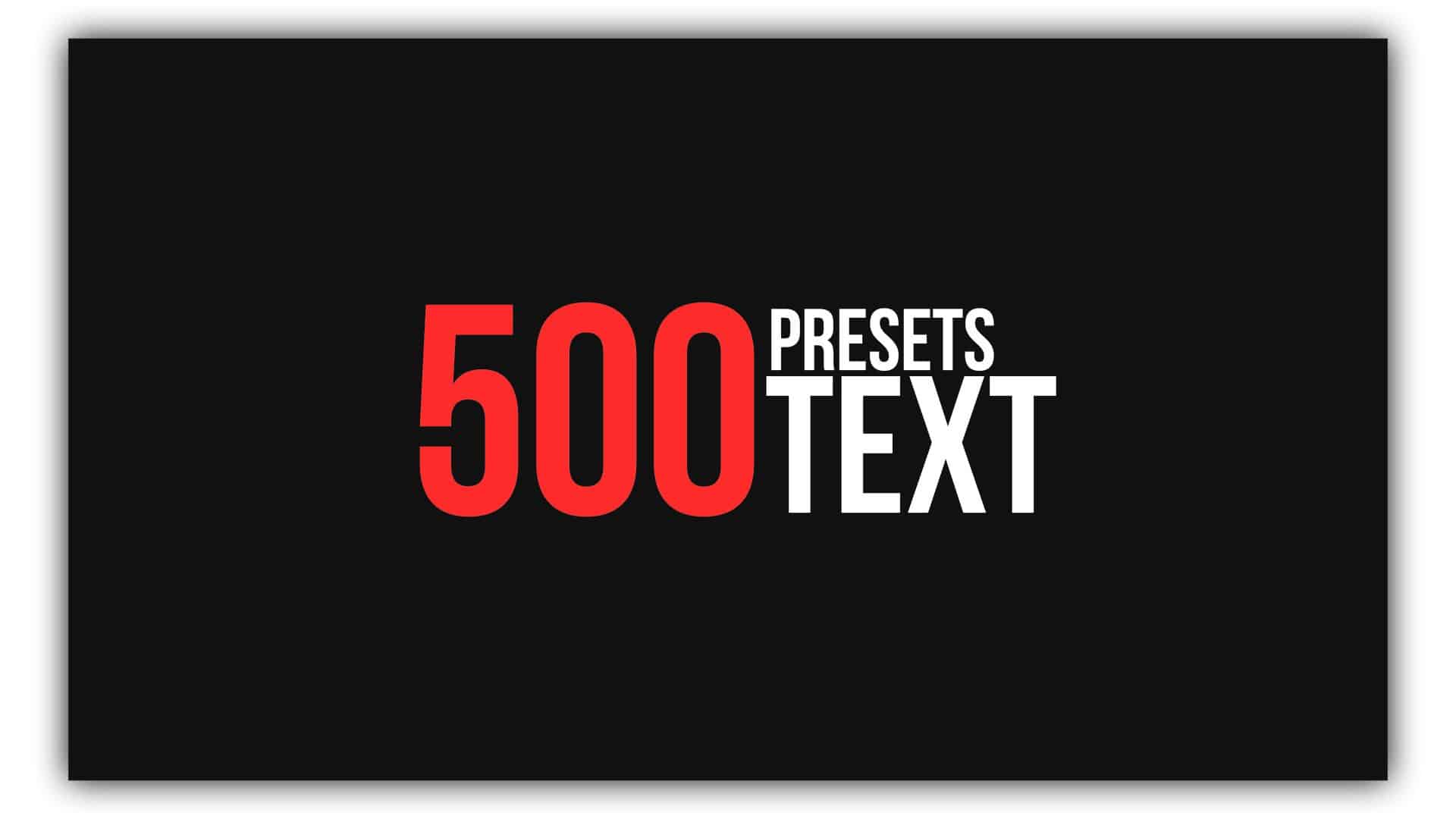 500 Text Animation Pack Free After Effects Template